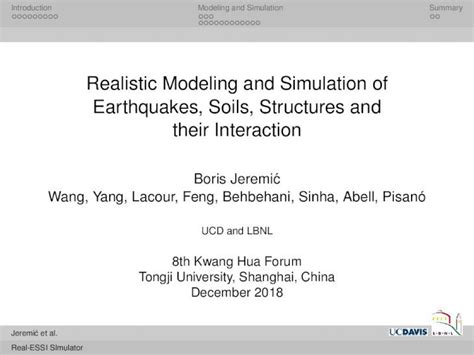 Pdf Realistic Modeling And Simulation Of Earthquakes ~jeremic