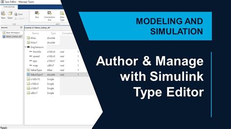 Author And Manage Simulink Type Editor Bus Objects Types And Enumerations Via One Gui Youtube