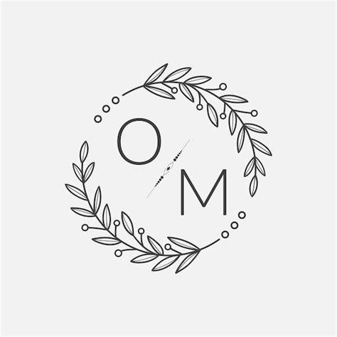 Premium Vector Om Initial Monogram Wedding With Creative Circle Line