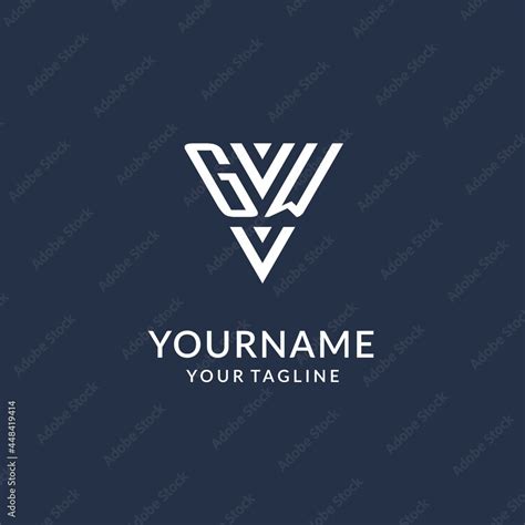 GW Triangle Monogram Logo Design Ideas Creative Initial Letter Logo With Triangular Shape Logo