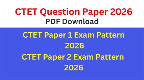 Ctet Question Paper 2026 Pdf Download Paper 1 And Paper 2 7 February
