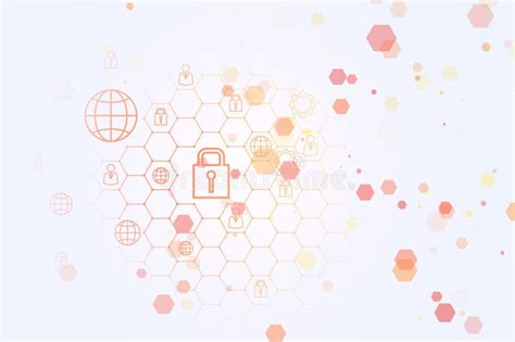 Creative Security Landing Page Wallpaper With Hexagons And Other Icons