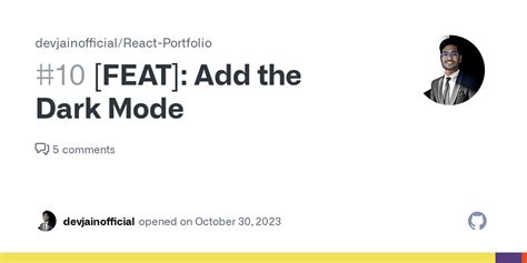 FEAT Add The Dark Mode Issue Devjainofficial React Portfolio GitHub