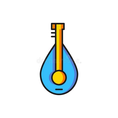 Color Icono De Mandol Instrumento Musical Tradicional Aislado En Fondo Blanco Estilo De