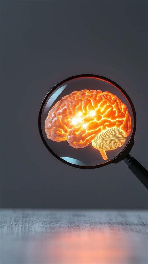 La Imagen Presenta Una Lupa Que Resalta Un Cerebro Vibrante Que