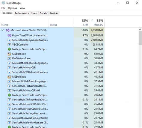 Visual Studio 2022 Highly Used Memory Stack Overflow