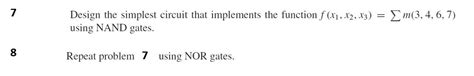 Solved 7 Design The Simplest Circuit That Implements The