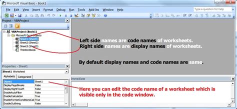 Difference Between Worksheet Display Names And Code Names In Excel Vba ~ Logically Proven