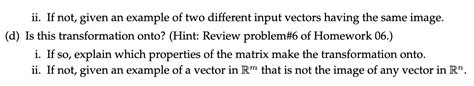 Solved 4 For Any Given Mxn Matrix A We Are Going To Use