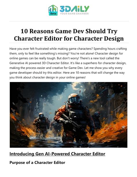Ppt 10 Reasons Game Dev Should Try Character Editor For Character