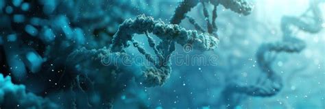 A Close Up Digital Rendering Of A Dna Double Helix Highlighting The
