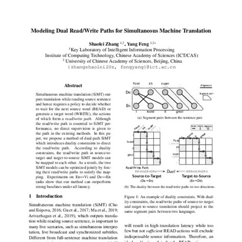 Modeling Dual Readwrite Paths For Simultaneous Machine Translation Acl Anthology