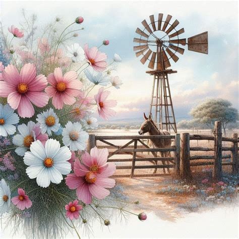 Pin By Ronel Venter On Watermillswindmillwindpomp In 2025 Floral
