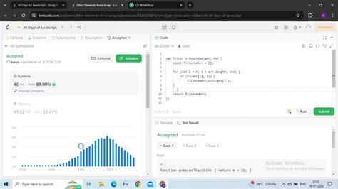 my javascript challenge filtering elements on leetcode kavya v