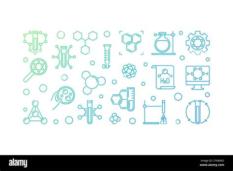 Vector Theoretical Chemistry Concept Colored Outline Illustration On