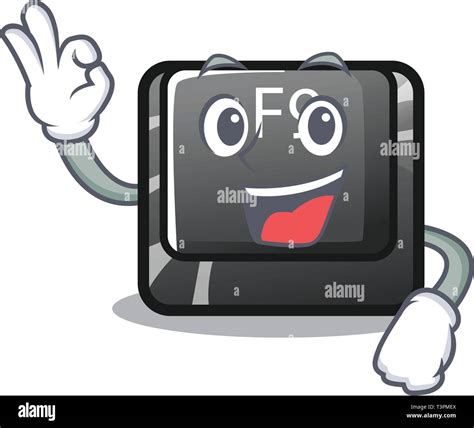 Okay F Button Installed On Cartoon Keyboard Stock Vector Image Art Alamy