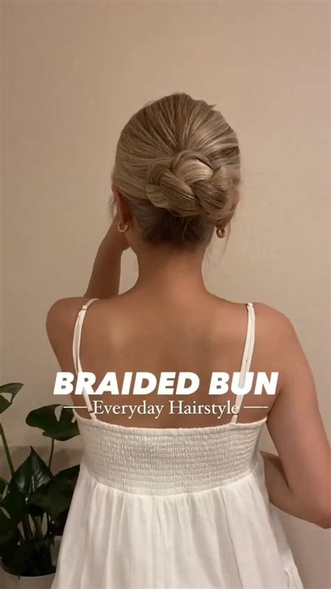 Braided Bun Hairstyle Tutorial Ide Gaya Rambut Gaya Rambut Ide