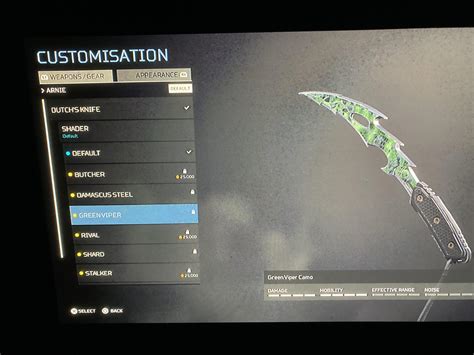 green viper shader locked any way to unlock it r huntinggrounds