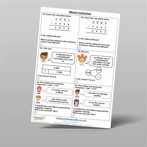 Year 4 Efficient Subtraction Reasoning And Problem Solving Resource Classroom Secrets