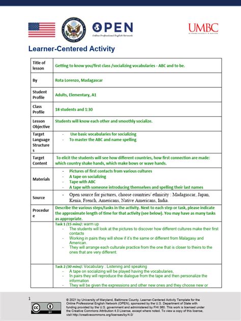 74 Learner Centered Activity Rota Lorenzo Pdf Vocabulary Learning