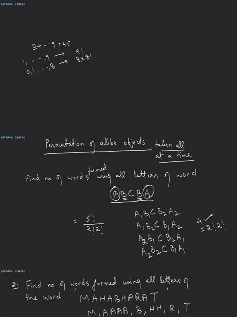 Permutation And Combination L 09 Class Notes Nj 247 Pdf