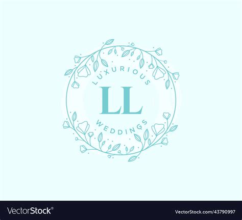 Ll Initials Letter Wedding Monogram Logos Vector Image
