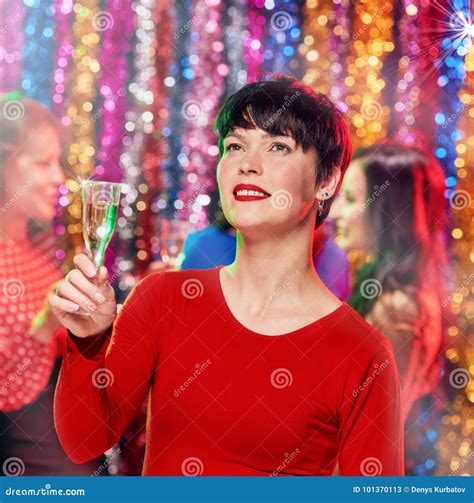 Brunette Women With Cocktails At Party Stock Image Image Of Glamour