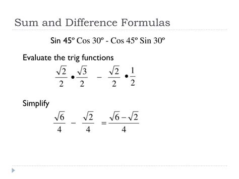 Ppt Sum And Difference Formulas Powerpoint Presentation Free Download Id 2978024