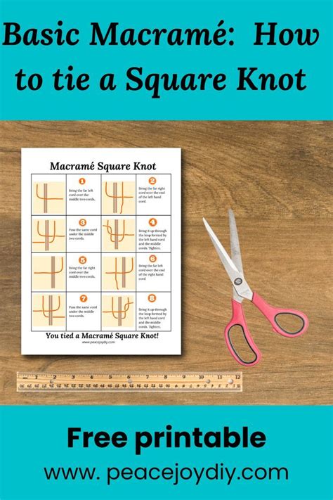 Basic Macramé How to tie a Square Knot Square knot Macrame square knot Knots