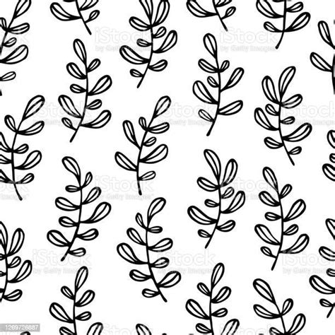 손으로 그린 작은 가지와 벡터 원활한 꽃 패턴 벽지 직물 직물 포장지에 대한 귀여운 간단한 디자인 가을에 대한 스톡 벡터 아트 및 기타 이미지 Istock
