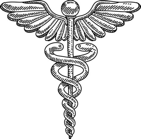 Drawing Of Caduceus Medical Symbol Illustrations Royalty Free Vector