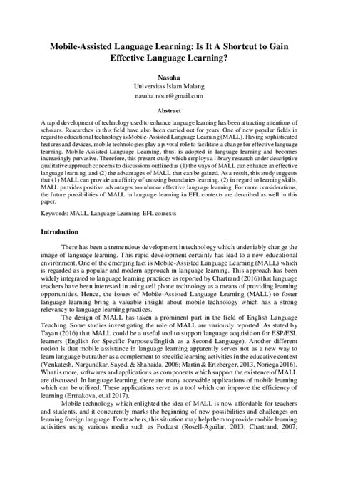 pdf mobile assisted language learning is it a shortcut to gain