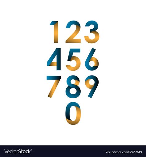 Number Set Template Design Royalty Free Vector Image