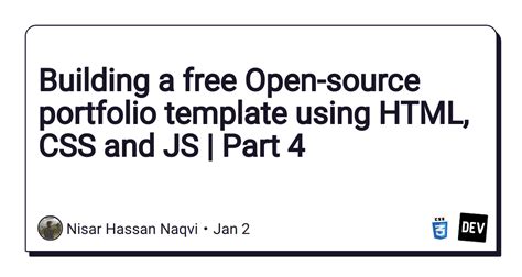 Building A Free Open Source Portfolio Template Using Html Css And Js