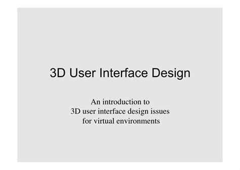 Pdf 3d User Interface Design Createifenocreateifenovrkurs