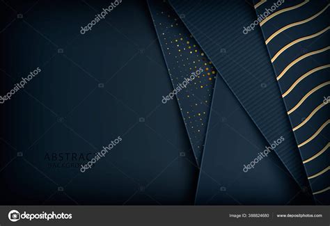 Dark Abstract Background Black Overlap Layers Realistic Golden Texture Golden Stock Vector By