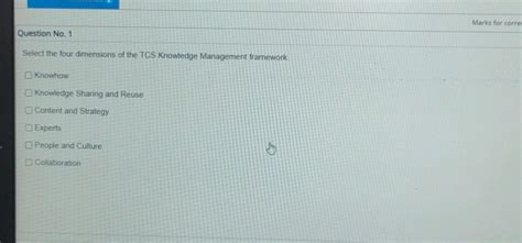 Marks For Corre Question No 1 Select The Four StudyX
