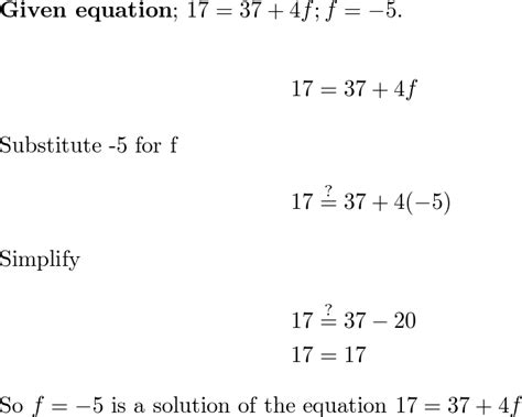 Tell Whether The Given Number Is A Solution Of Each Equation Quizlet