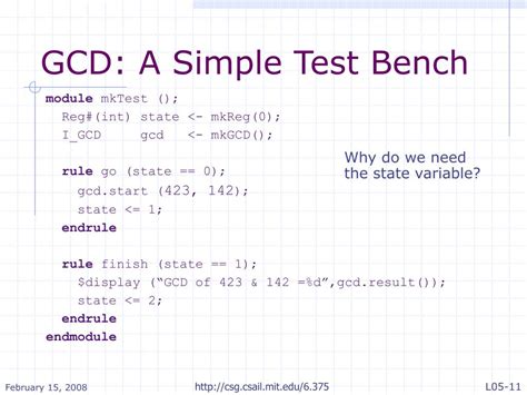 Ppt Gcd A Simple Example To Introduce Bluespec Arvind Computer Science And Artificial