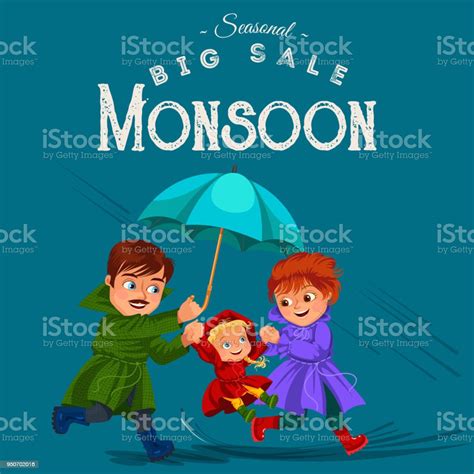 가족 남편과 아내 손에 우산으로 비를 걷고 웅덩이 아빠와 엄마 손으로 아기를 들고에 떨어지는 빗방울 사랑 비가 구름 아래에 몇 가지 벡터 일러스트 레이 션 몬순에 대한 스톡