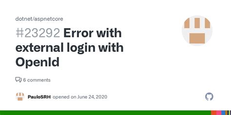 Error With External Login With Openid Issue Dotnet
