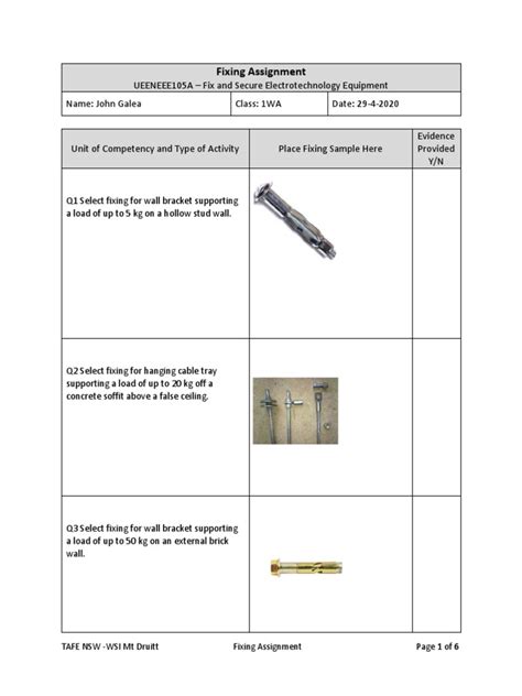 Fixing Assignment Pdf
