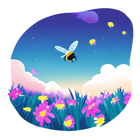 Bee Flying Through The Sky · Creative Fabrica