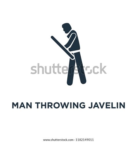 Man Throwing Javelin Icon Black Filled Stock Vector Royalty Free 1182149011 Shutterstock