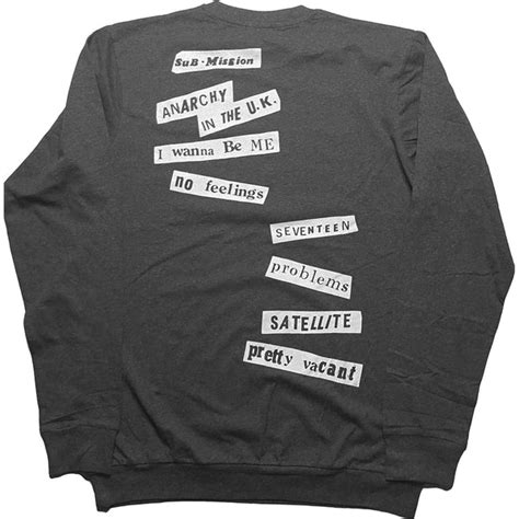 Sex Pistols 100 Club Longsleeve Charcoal Grey T Shirt Burning Airlines