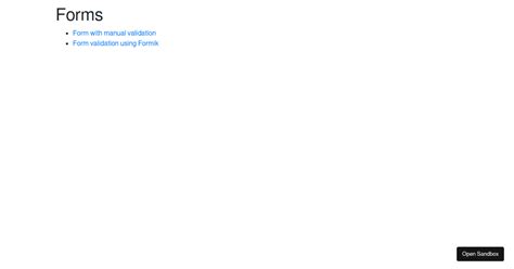 Form Validation Codesandbox