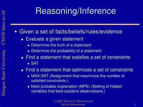 Ppt Reasoninginference Powerpoint Presentation Free Download Id5372641