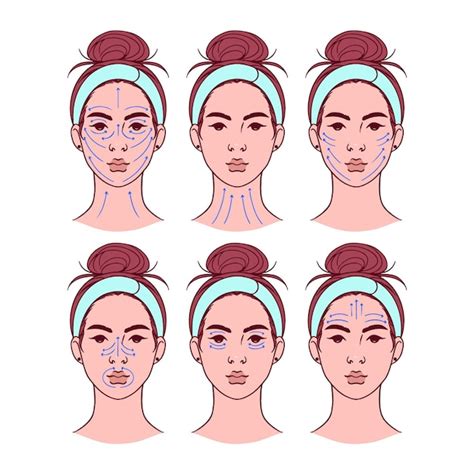 Free Vector Realistic Hand Drawn Facial Massage Technique