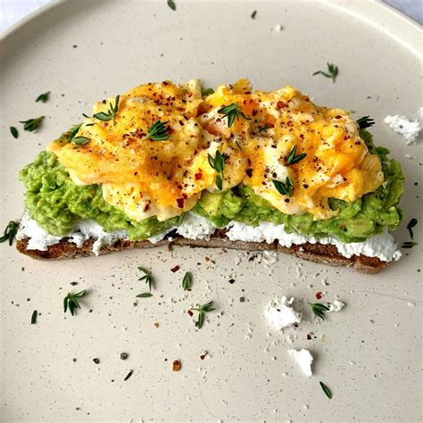 Ricotta Smashed Avocado Scrambled Eggs Toast Breakfast Recipe Artofit