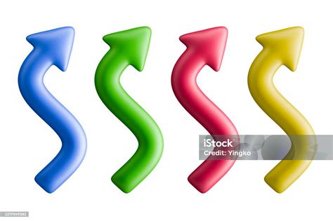 여러 가지 색상의 트위스트 화살표 기호입니다 벡터 3d 일러스트 레이 션 3차원 형태에 대한 스톡 벡터 아트 및 기타 이미지 3차원 형태 가리키기 곡선 Istock